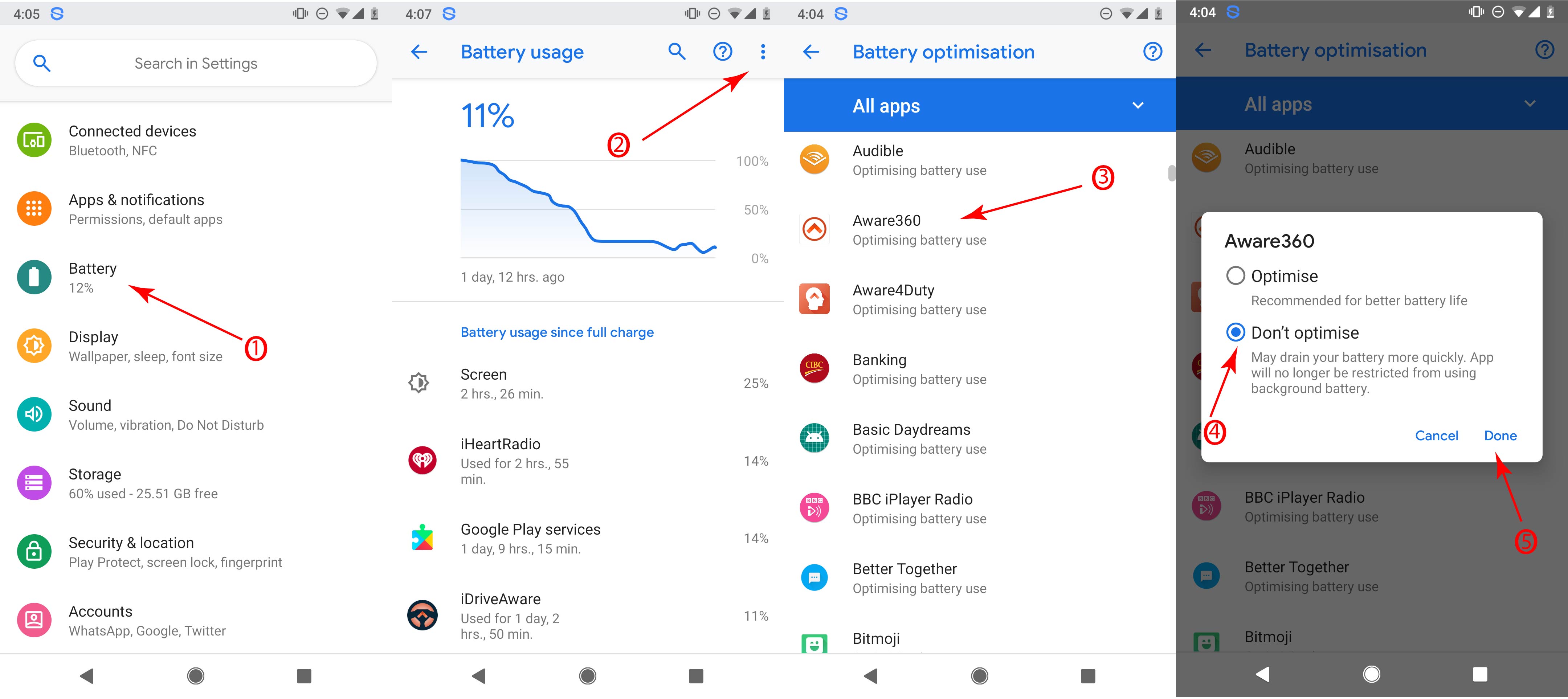 How To Disable Android Battery-Saving Features For SafetyAware